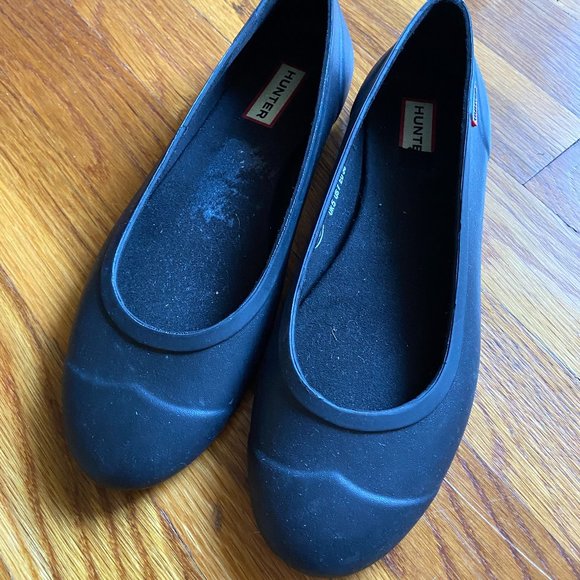 Hunter | Shoes | Hunter Tour Ballet Flats Black Size 7 Rain Shoes ...